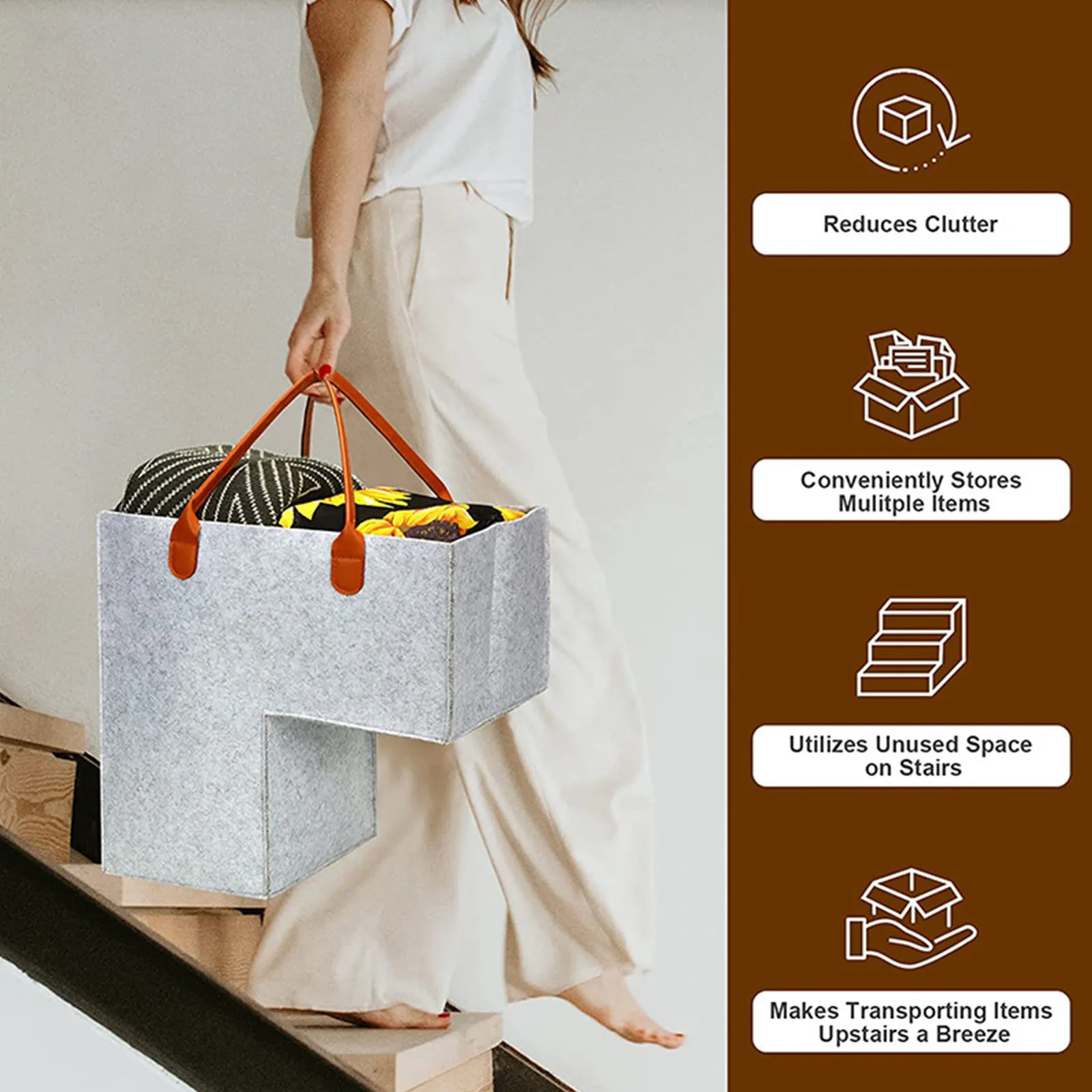 Multifunctional L-Shaped Stair Ladder Felt Shopping travelon bags for ...