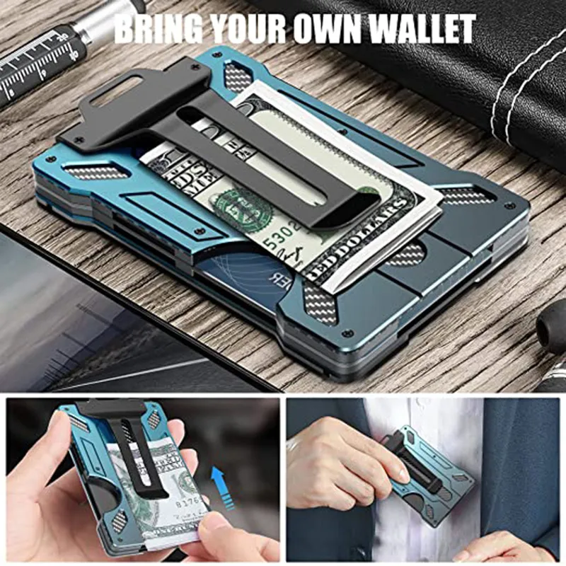 RFID Aluminum Metal Wallet For Men Minimalist EDC Credit Card Holder ...