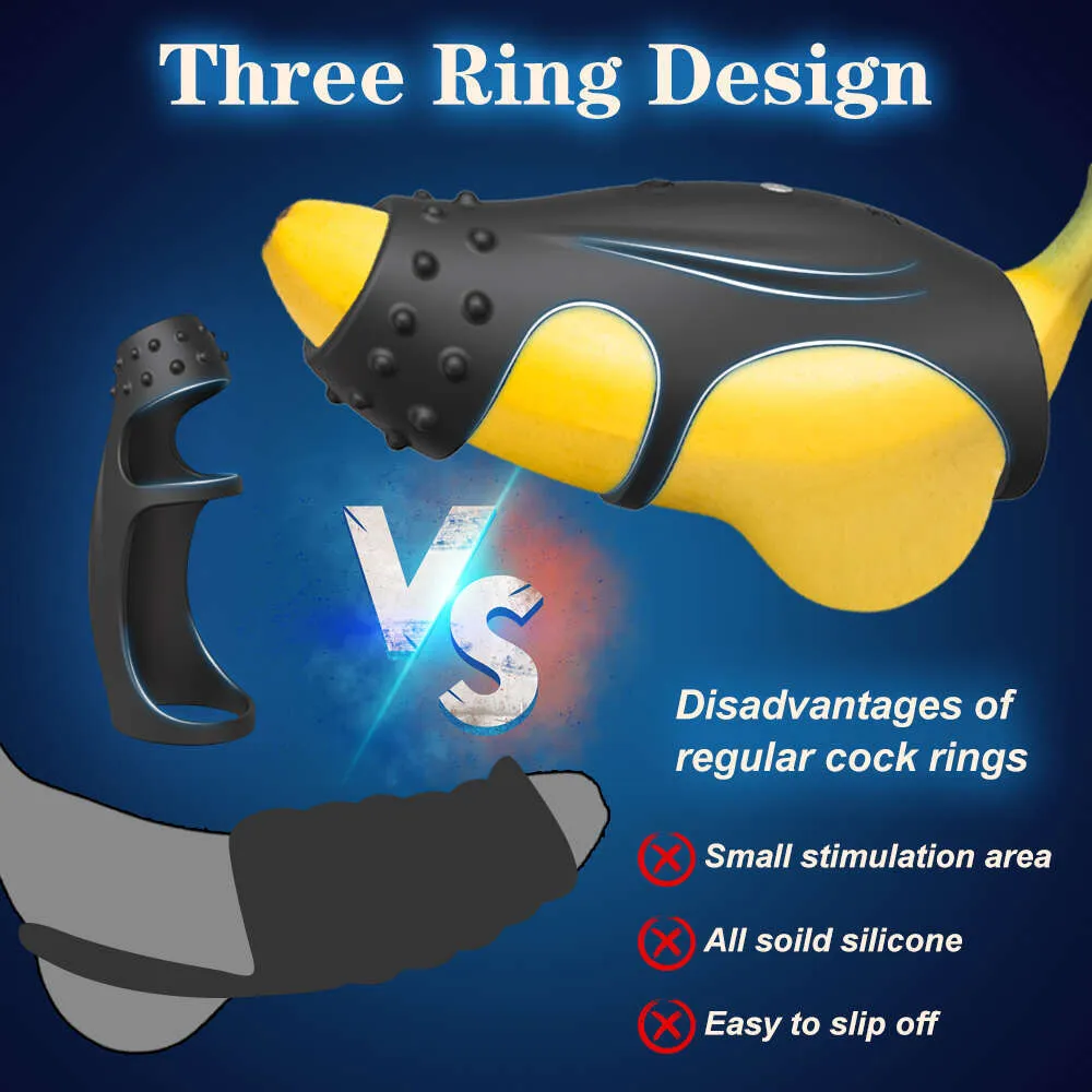 Remote Control Vibrating Cock Ring Silicone Penis Ring For Men ...