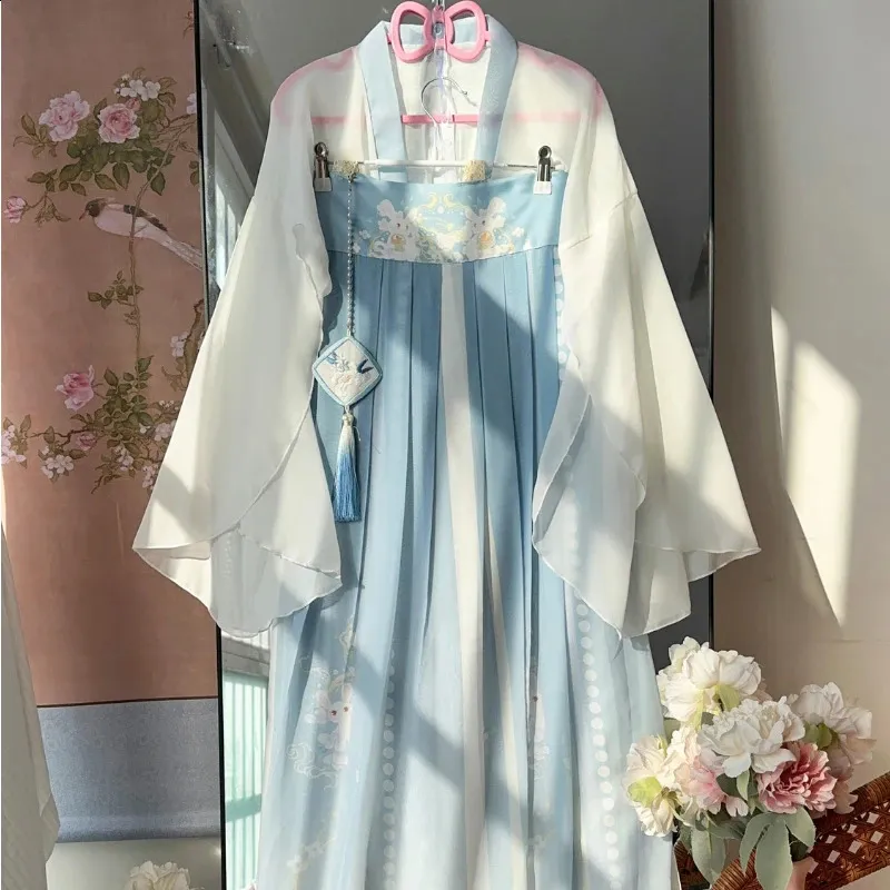 Authentic Chinese Hanbok Set Tang Dynasty Long Hanfu Dress For Folk ...