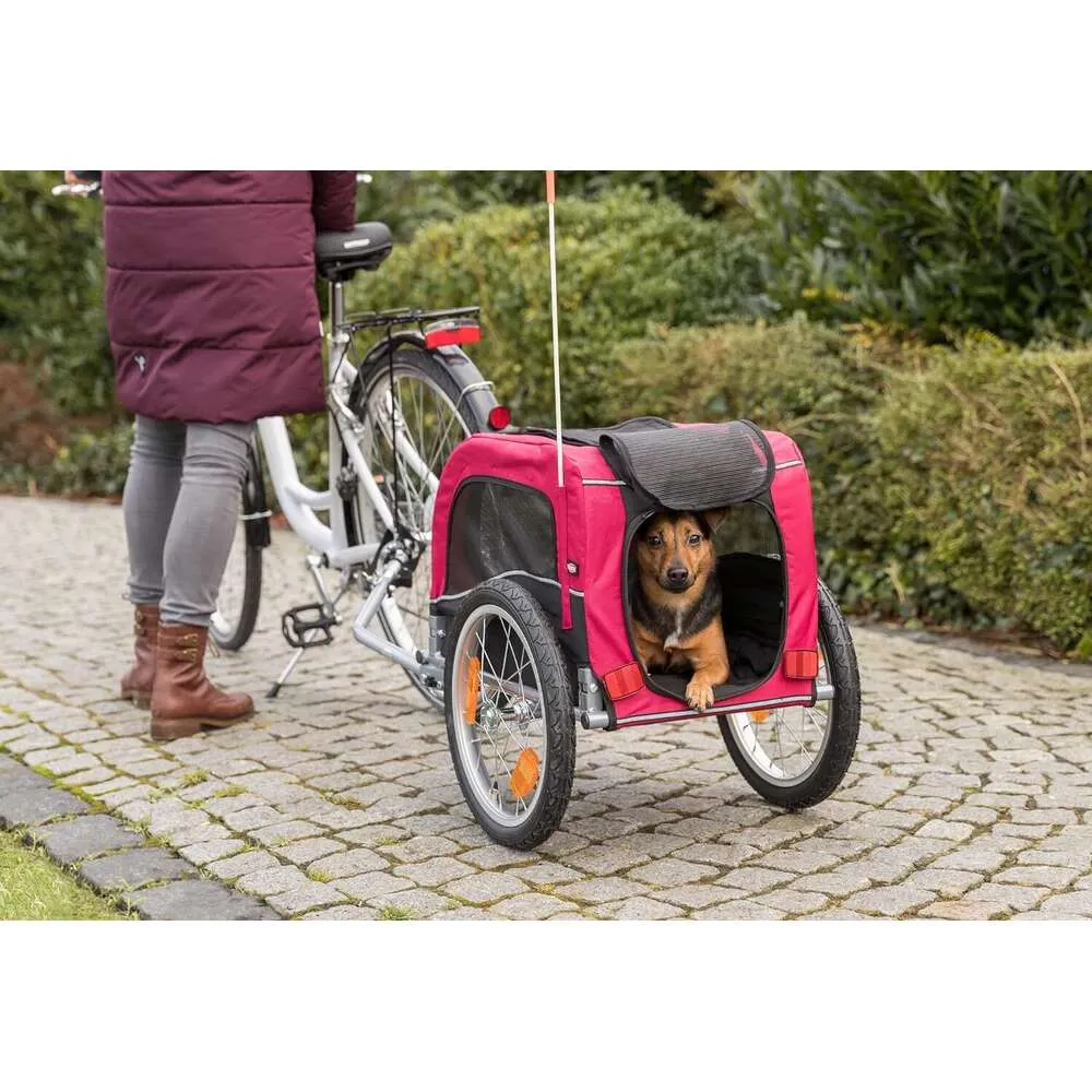 Red Convertible Dog bike trailer bike - Quick Set-up and Fold-Down Pet ...