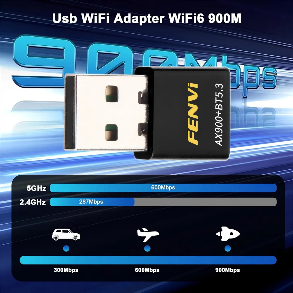 DHgate.com:Fenvi WiFi 6 AX900 BT5.3 USB WiFi Adapter 802.11ax Dual Band 2.4G/5GHz WiFi Card USB ...