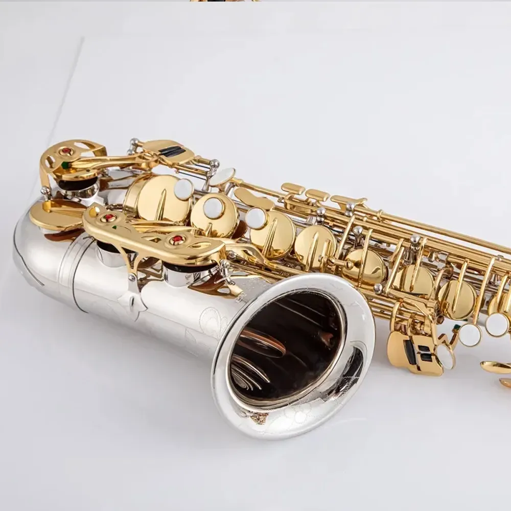 A WO37 Alto Saxophones Eb Brass Nickel Plated Professional Sax ...