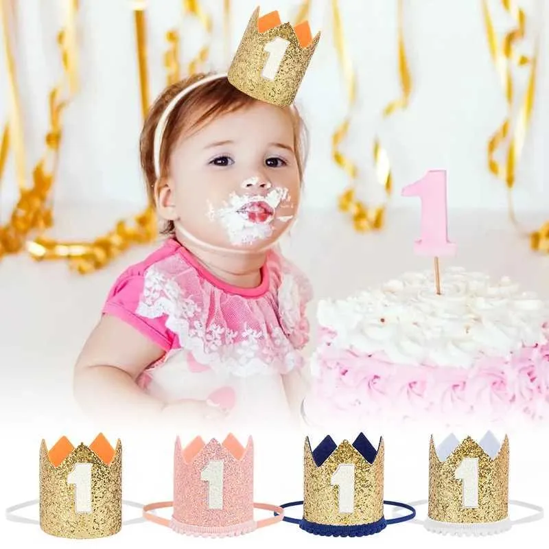 Happy Birthday Party Crown Hat Number 1 Crown One Headband Hat 1st Kids ...
