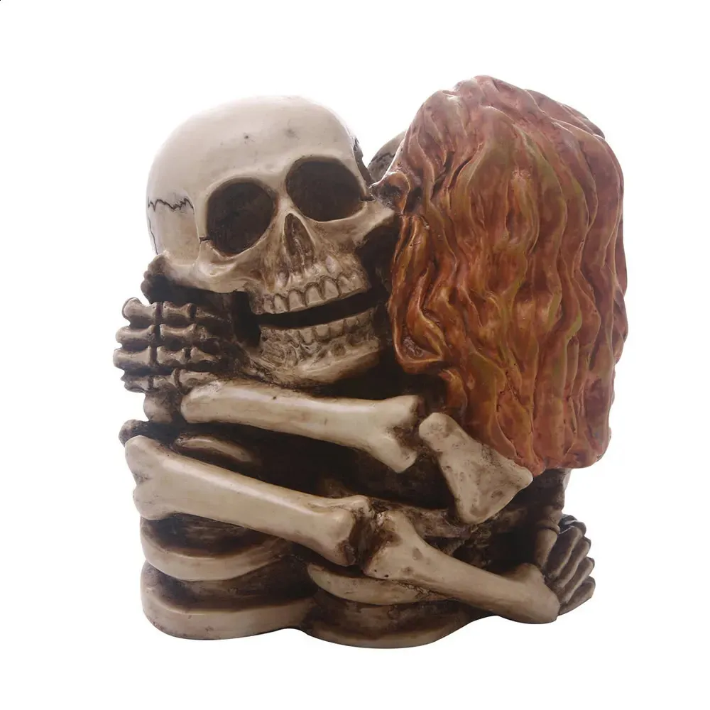 Creative Hug Posture Skull Statue Resin Skeleton Sculpture For Home ...