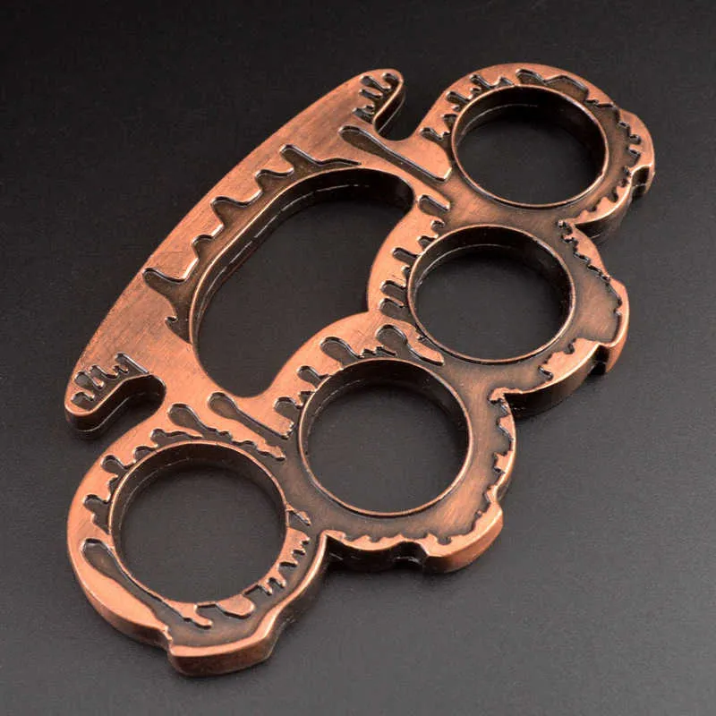 Brass Knuckles Flame Mountain Fist Ring Four Finger Travel Equipment ...