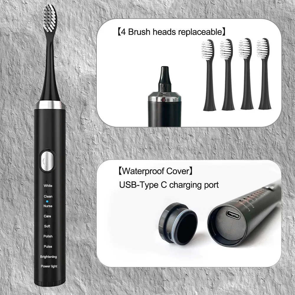 8 Speed 4 Stroke Sonic Electric Toothbrush USB Smart... From Longda009 ...