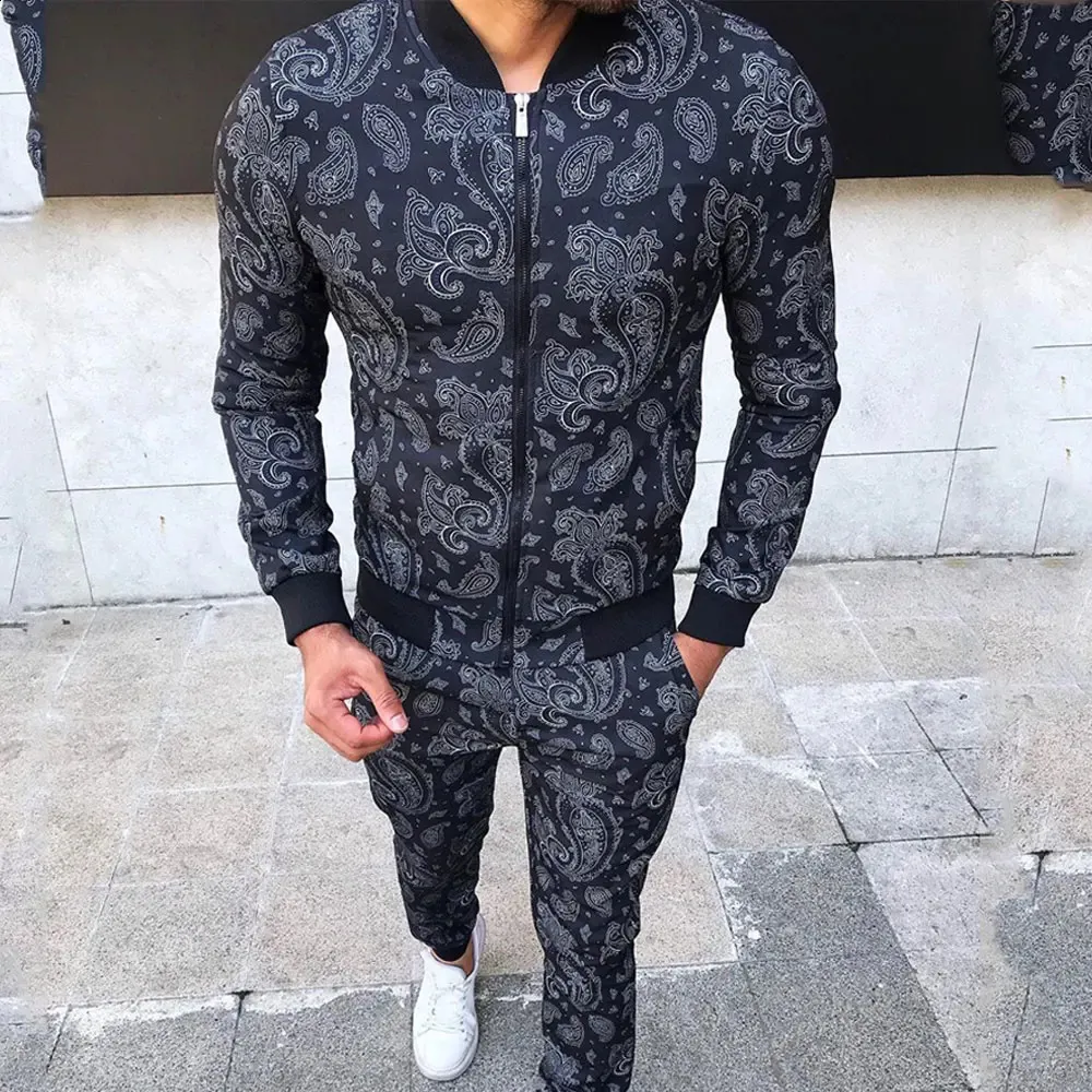 Premium Plaid Mens Tracksuit Sets - Casual Zipper Jacket & Sports Suit ...