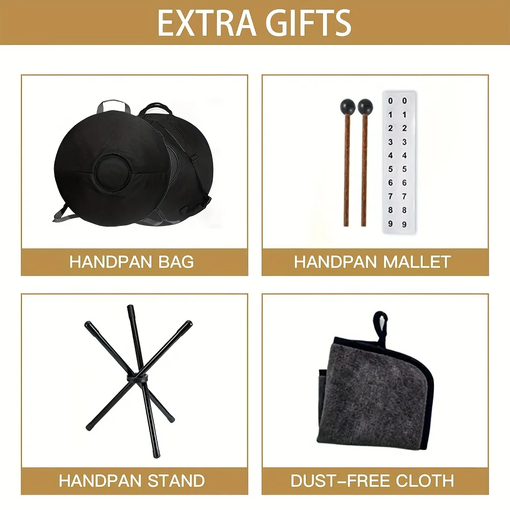 Harmonic Steel Tongue Drum 432hz Tuned 12 Note D Minor, 22 Inch ...