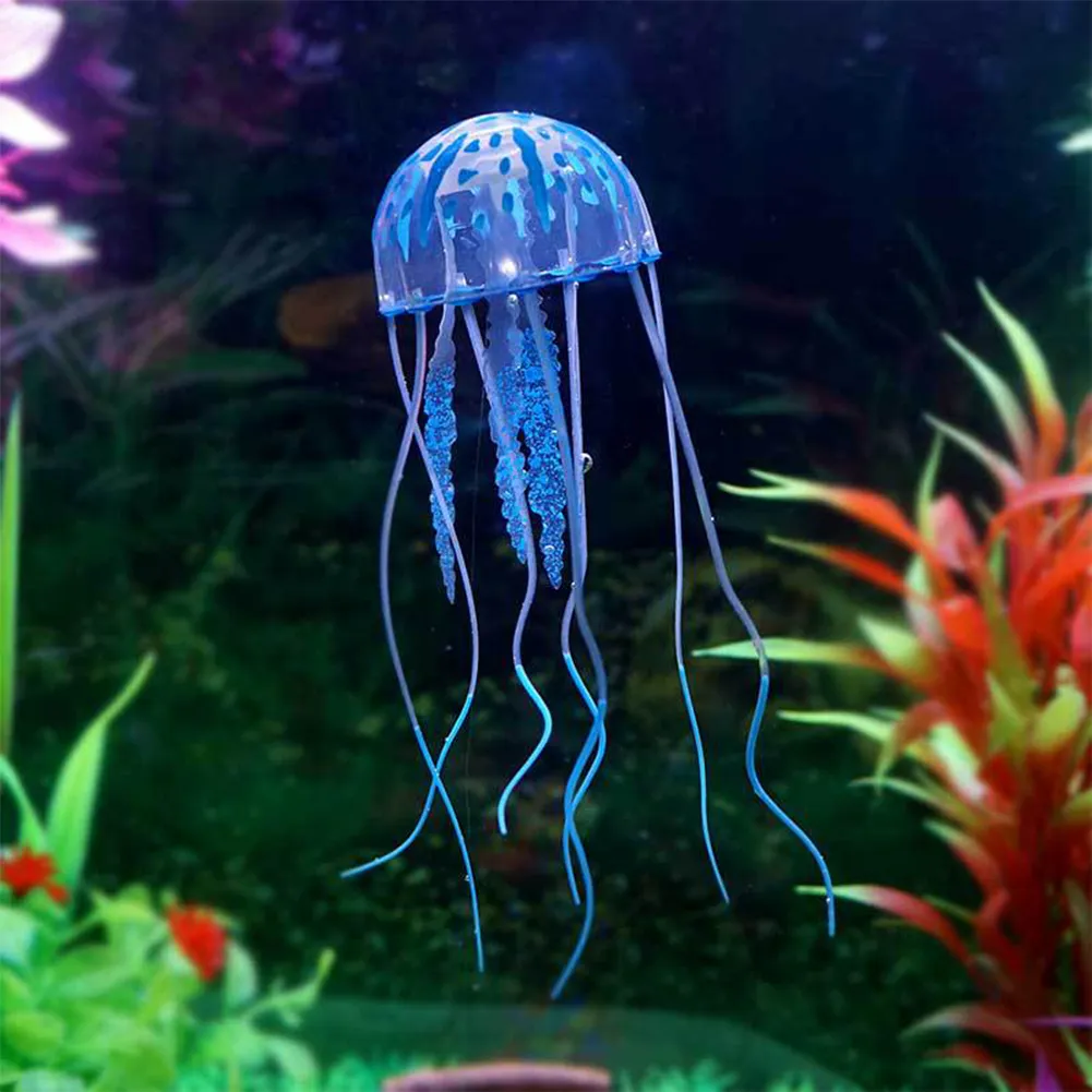 Fake Jellyfish For Fish Tank, Fluorescent Silicone Jellyfish Ornaments ...