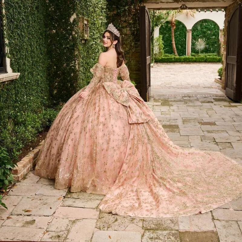 Vestido De Quinceanera De Vestir Rosa: Tul Rosa Fuerte Con Apliques De ...