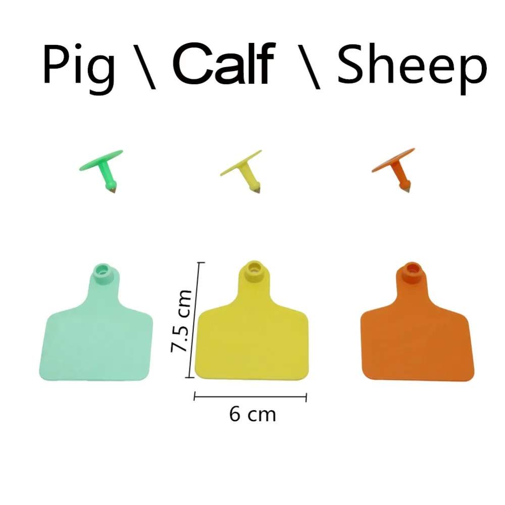 100 Animal ID Ear Tags - Calf, Pig, Sheep - Numberless Farm Livestock ...