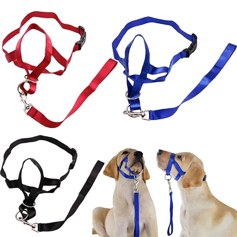 Nylon Dog Halter Training Head Collar - Gentle Leader Harness with ...