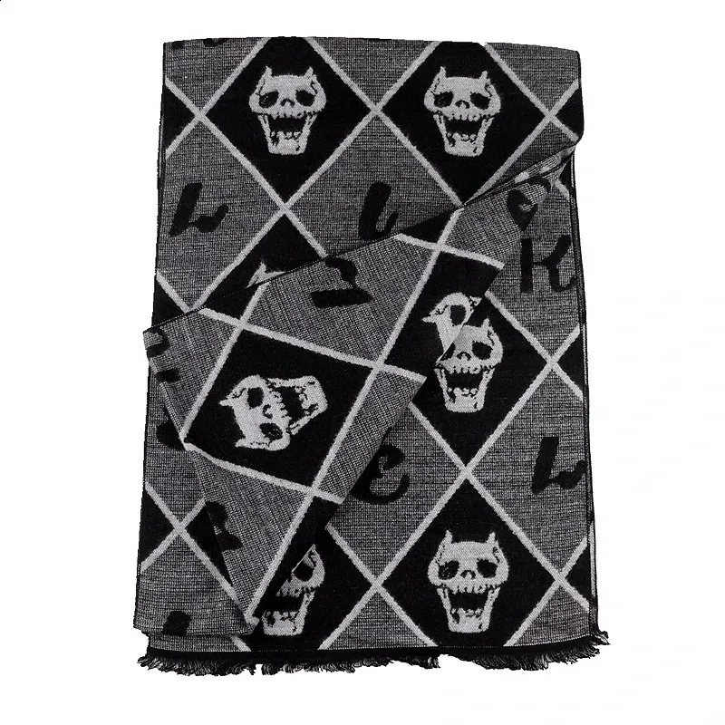 Anime Inspired Winter Scarf: Warm Cashmere Touch Shawl, Unisex Skull ...