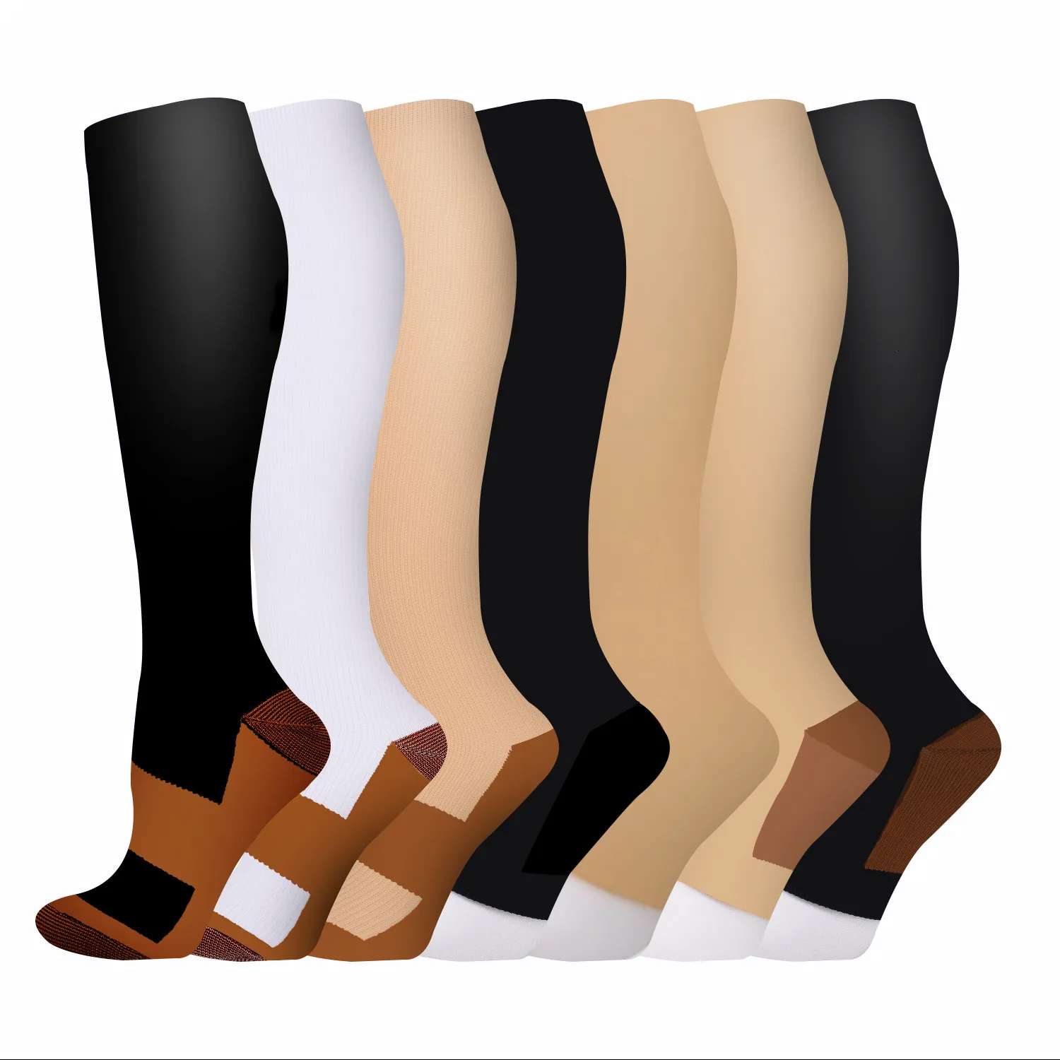 Open Toe Compression Running Socks - Calf Support, Breathable, Shaping ...