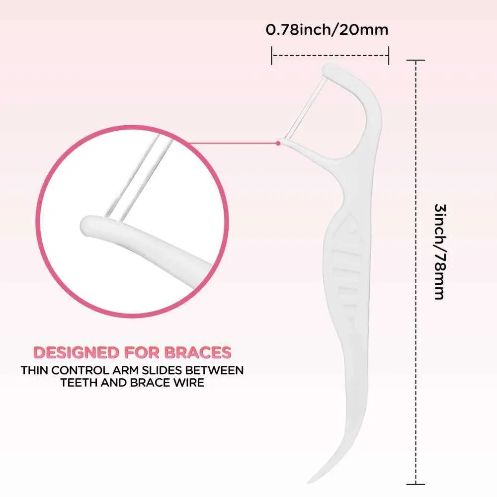 XJ240830 Orthodontic Floss Picks For Braces Twin Line Floss With ...