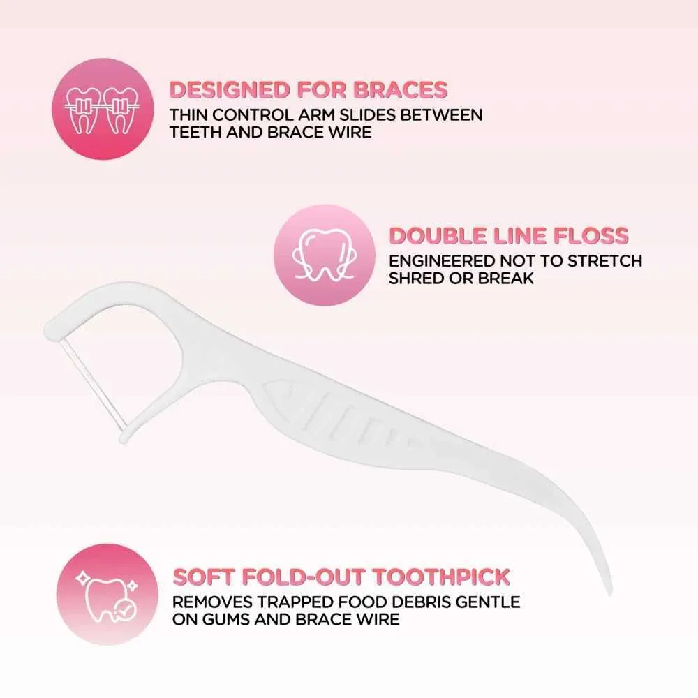 XJ240830 Orthodontic Floss Picks For Braces Twin Line Floss With ...