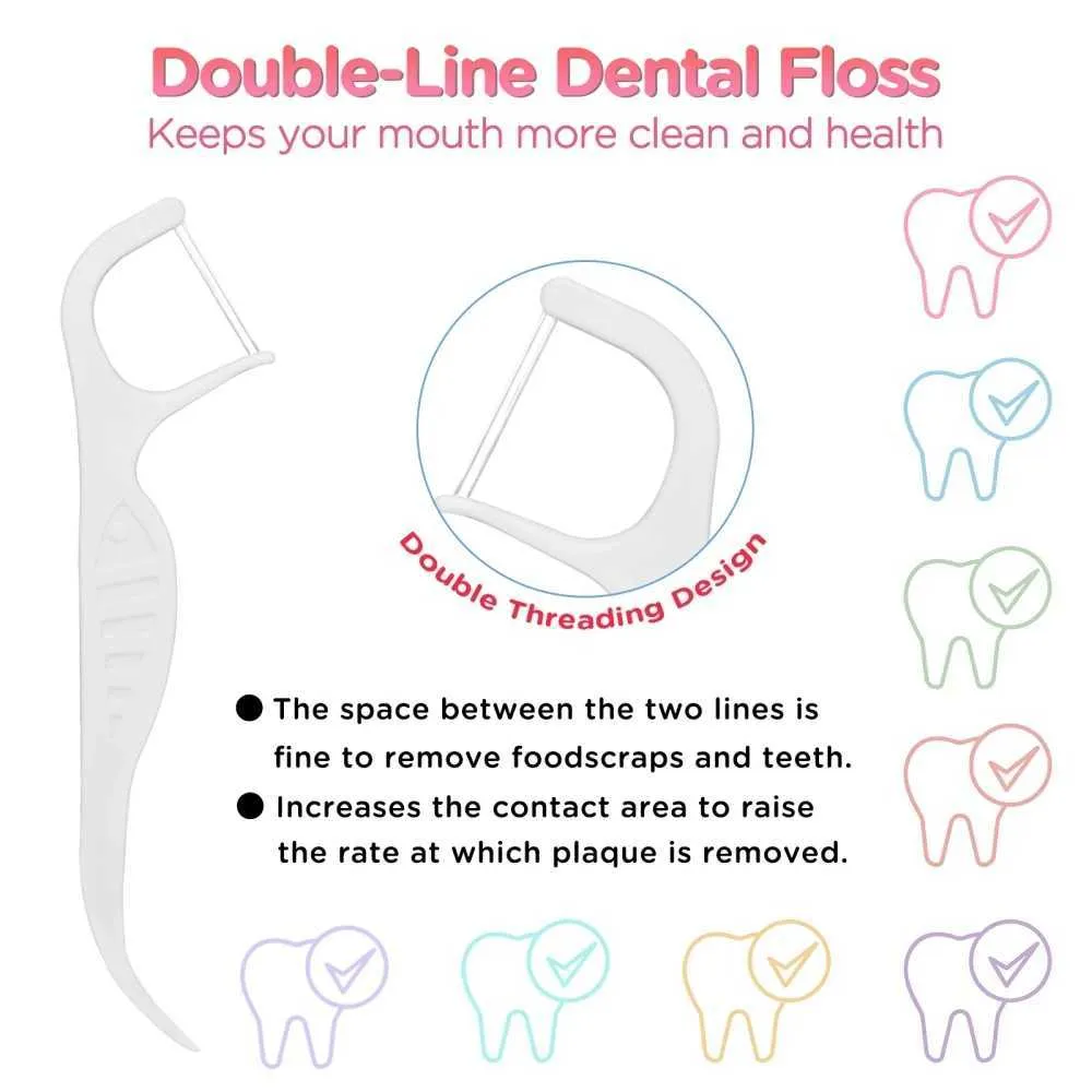 XJ240830 Orthodontic Floss Picks For Braces Twin Line Floss With ...