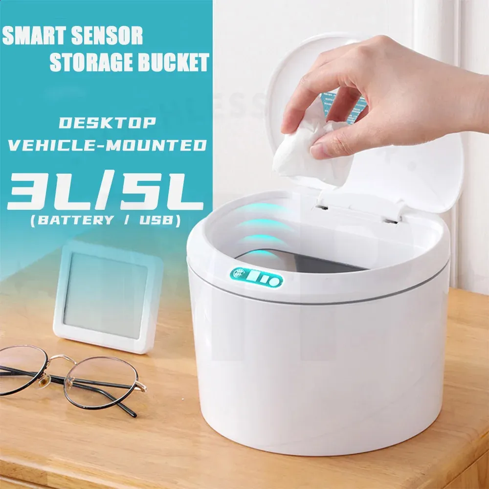Smart Sensor Desktop Trash Can 3L/5L Capacity, Automatic Vehicle ...