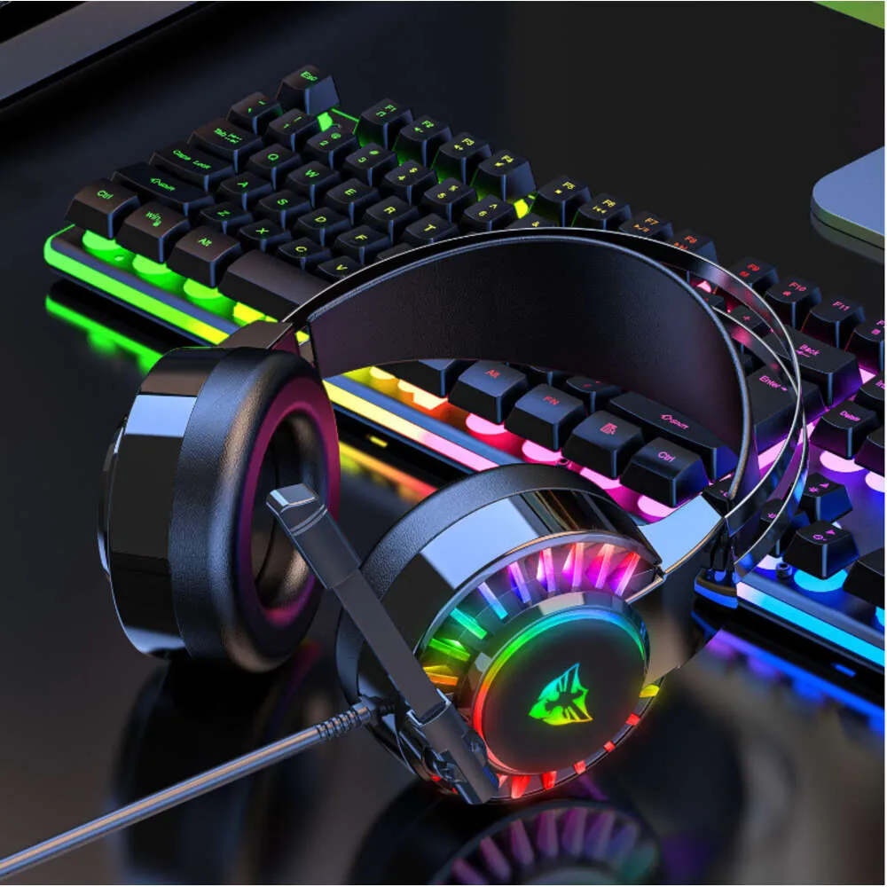 Pro Gaming Headset with Noise Cancelling Mic - Crystal Clear Audio, LED ...