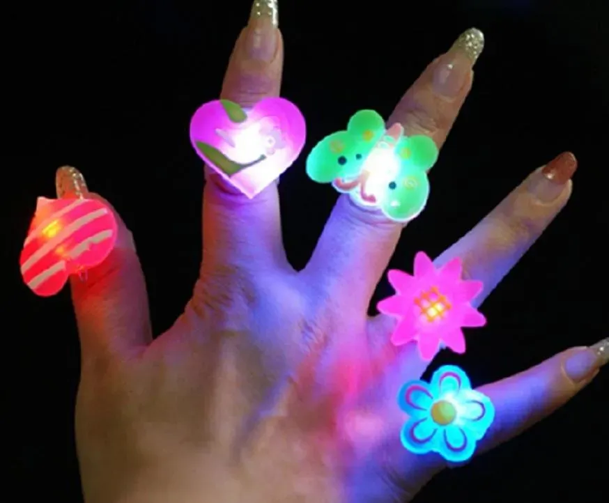ZZ LED Up Light Rings Flashing Glow Party Favors For Kids Birthday ...