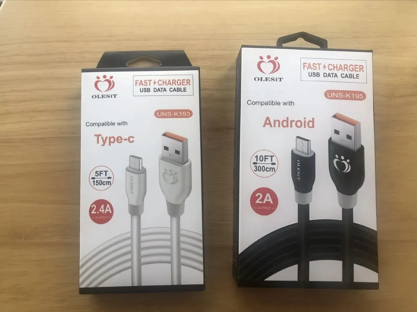 Olesit Micro USB & Type C Fast Charging Cables 3ft, 5ft, 10ft, 15m ...