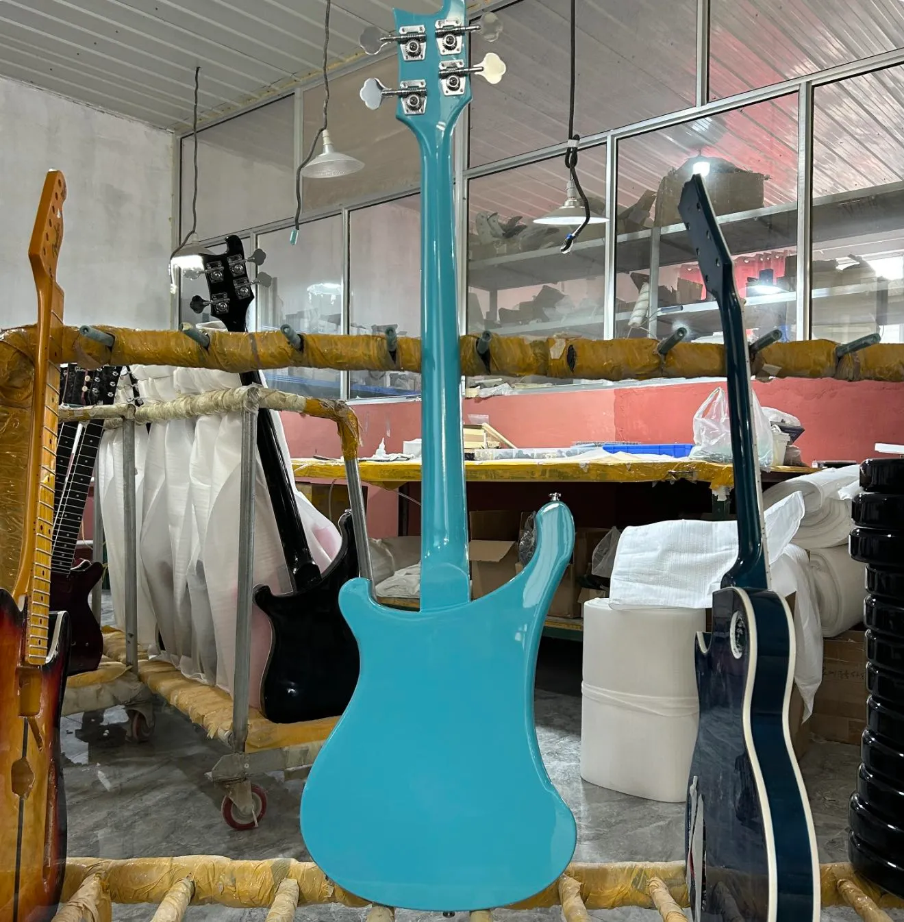 Rickenback Custom Electric Guitar: Basswood Body, Sky Blue Color ...