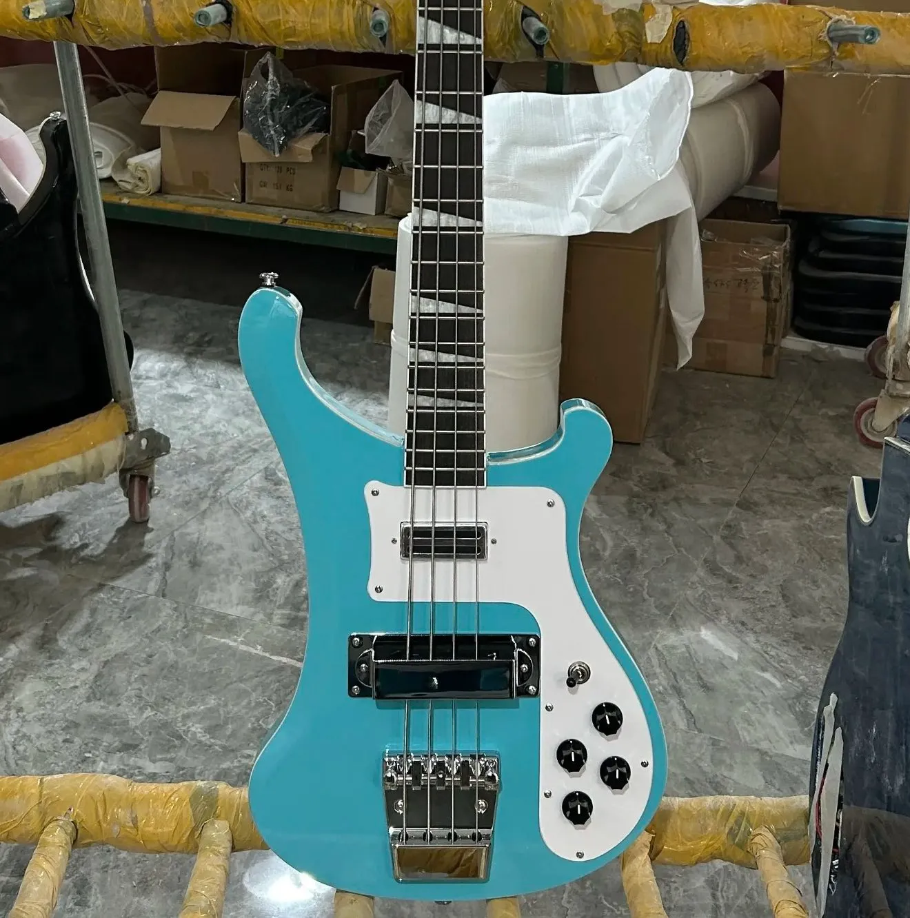 Rickenback Custom Electric Guitar: Basswood Body, Sky Blue Color ...