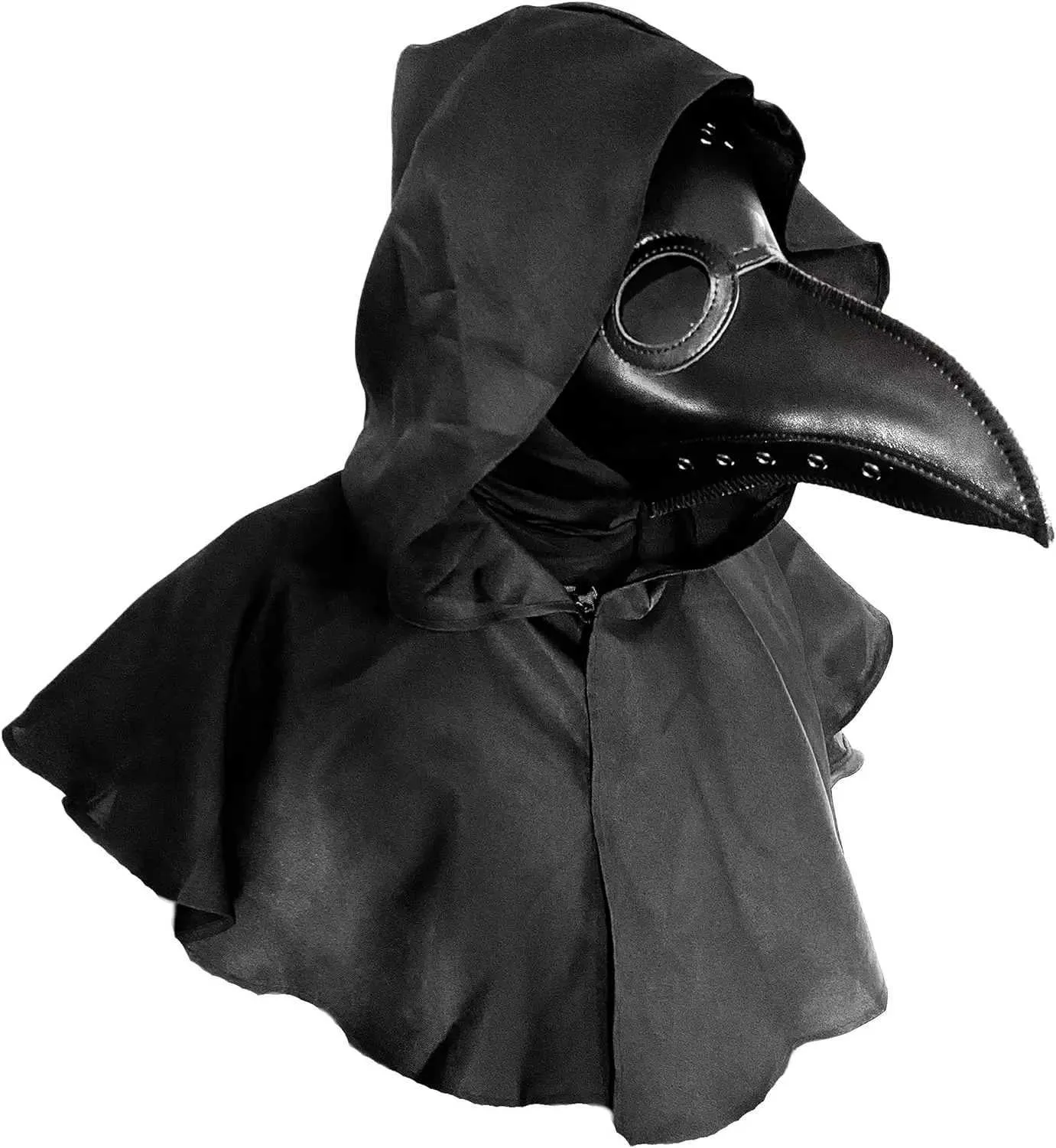 Plague Doctor Costume Set - Halloween Mask, Shawl, Hat, and Cloak ...