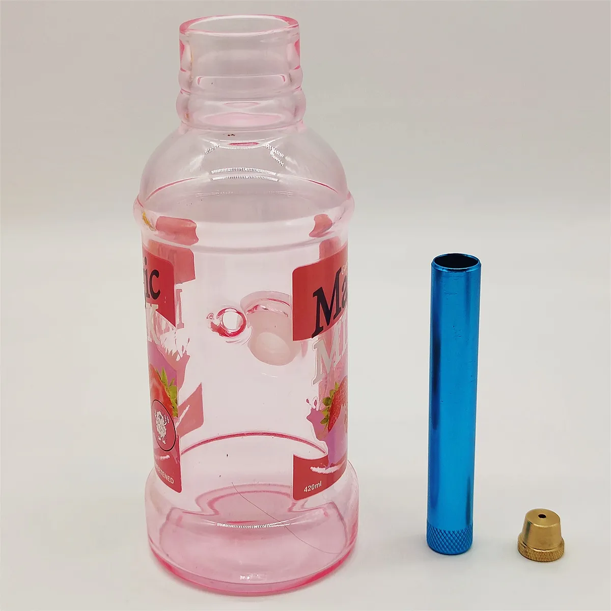Gatorbeug Clear 10 Inch Colorful Pink Milk Bottle Glass Bongs Water ...