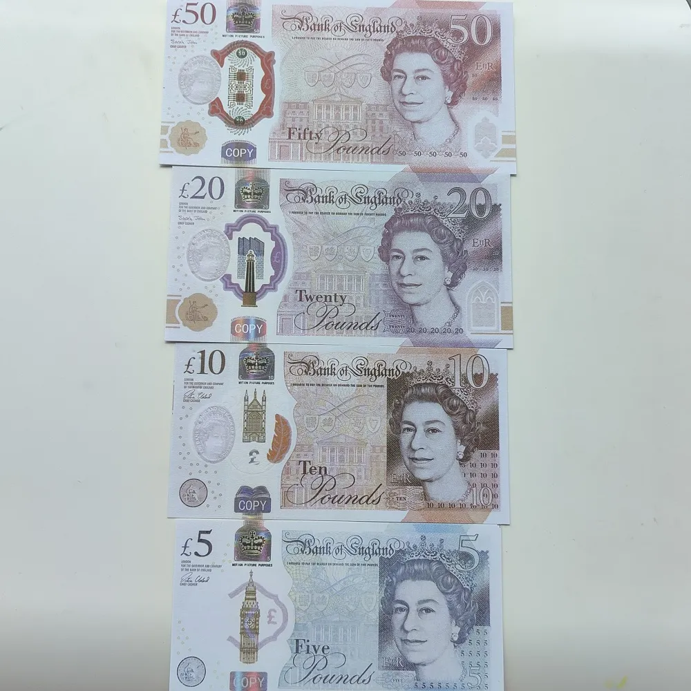 Prop Money Copy Fun Games UK Pounds GBP 100 50 With Extra Bank Strap ...