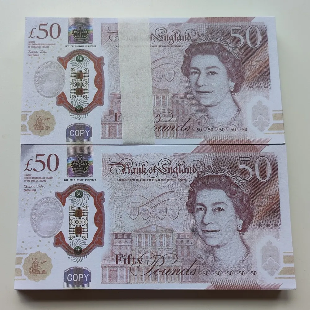 Prop Money Copy Fun Games UK Pounds GBP 100 50 With Extra Bank Strap ...