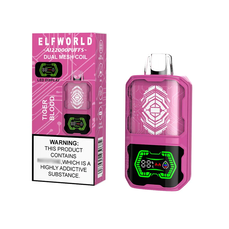 Original ELFWORLD AI22000 22000 Puffs 22K Puff Big Digital Display ...