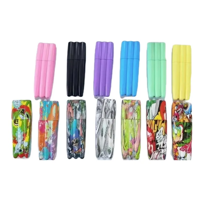 Colorful Plastic Doob Tube Stash Jar With 3 Joints For Tobacco And ...