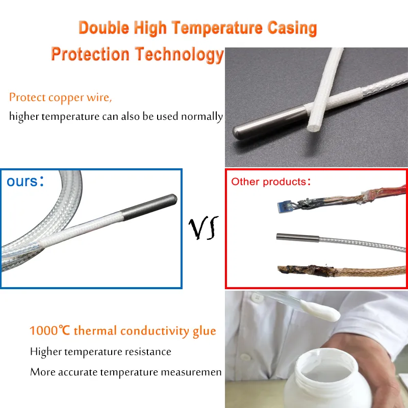 PT1000 Temperature Sensor Thermocouple 3mm15mm1500mm for 3D Printer ...