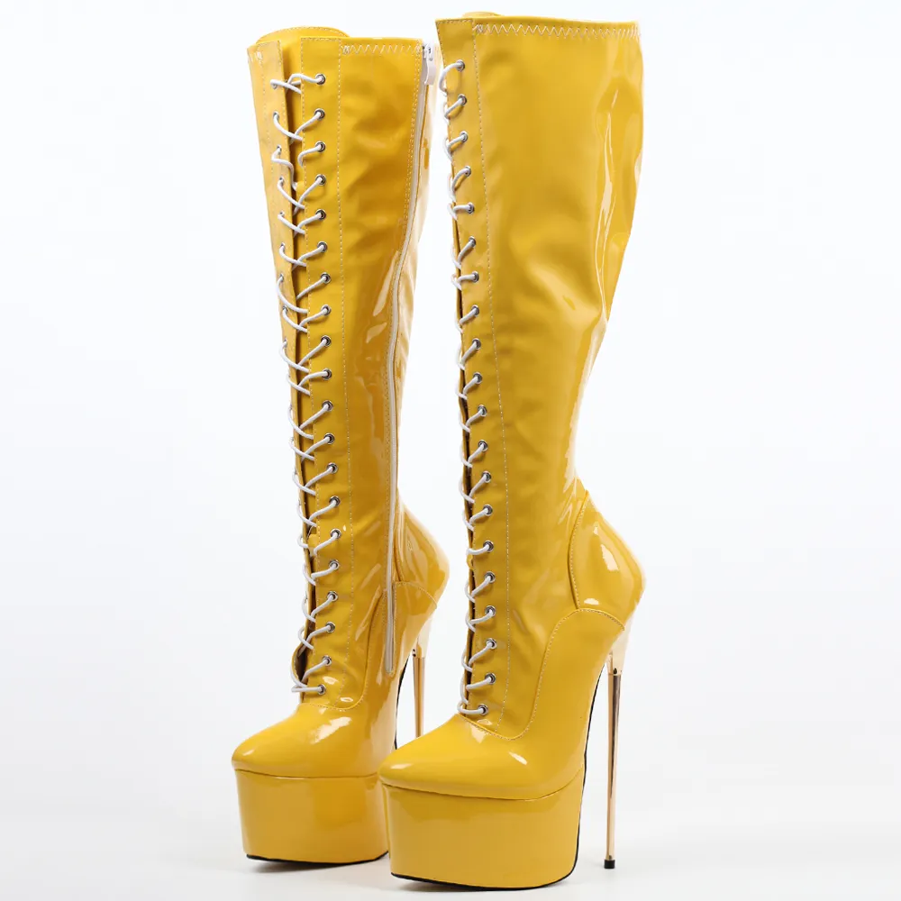 Jialuowei 22CM Ultra High Heel Gold Metal Heels PU... From Ddmybags ...