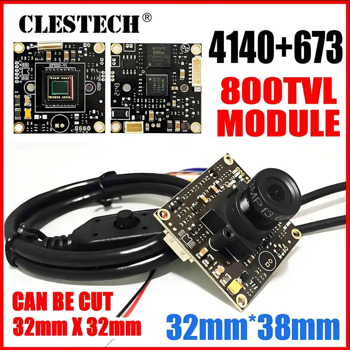 DHgate.com:CLESTECH SONY EFFIO CCD 4140+673 800TVL Chip Module Analog ...