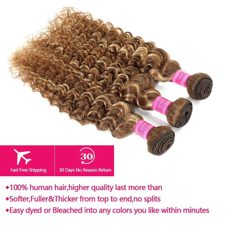 DHgate.com:Luxurious Peruvian Deep Wave Ombre Blonde Human Hair Weave ...