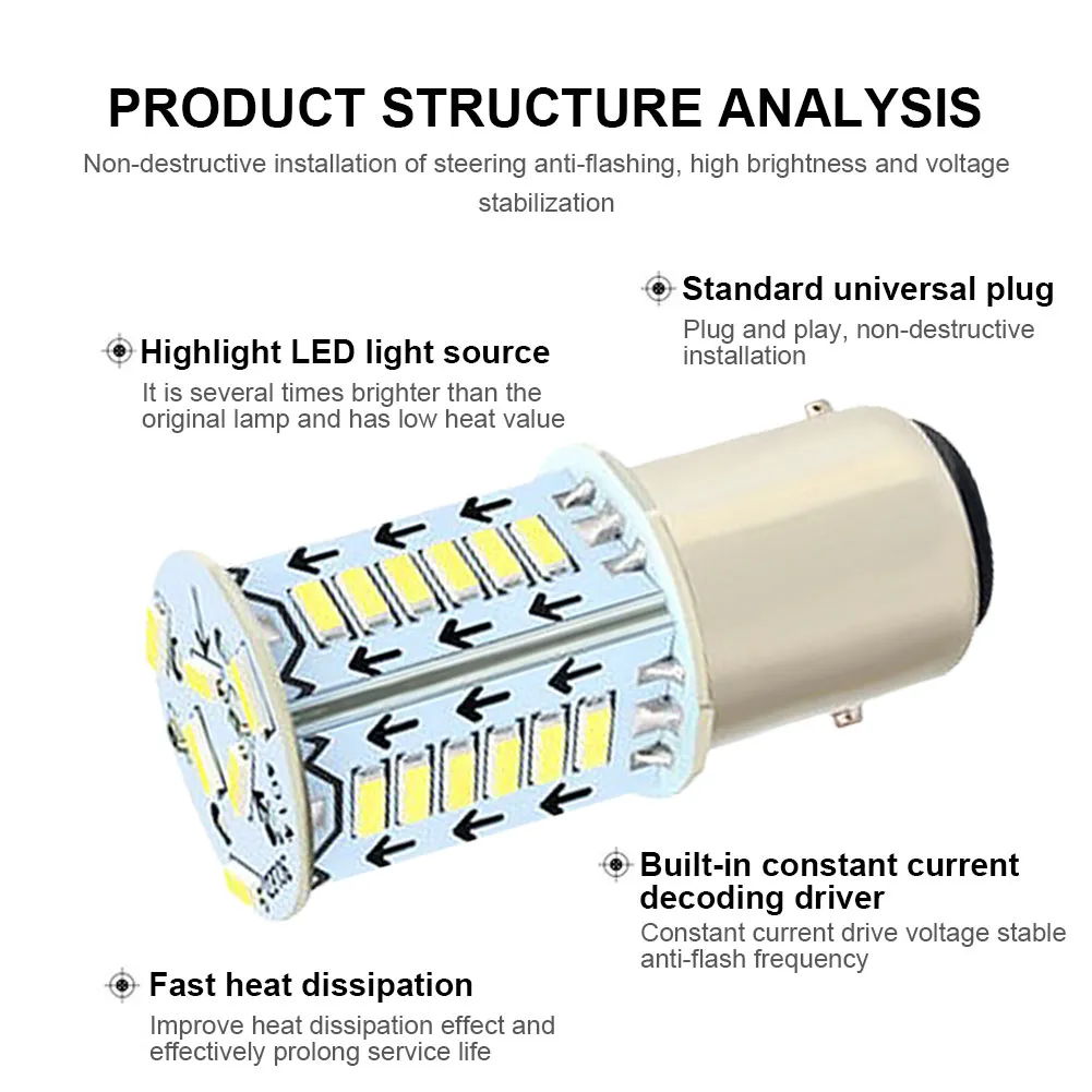 12V Motorcycle LED Flasher Tail Light Bulb - Red, White, Blue Turn ...