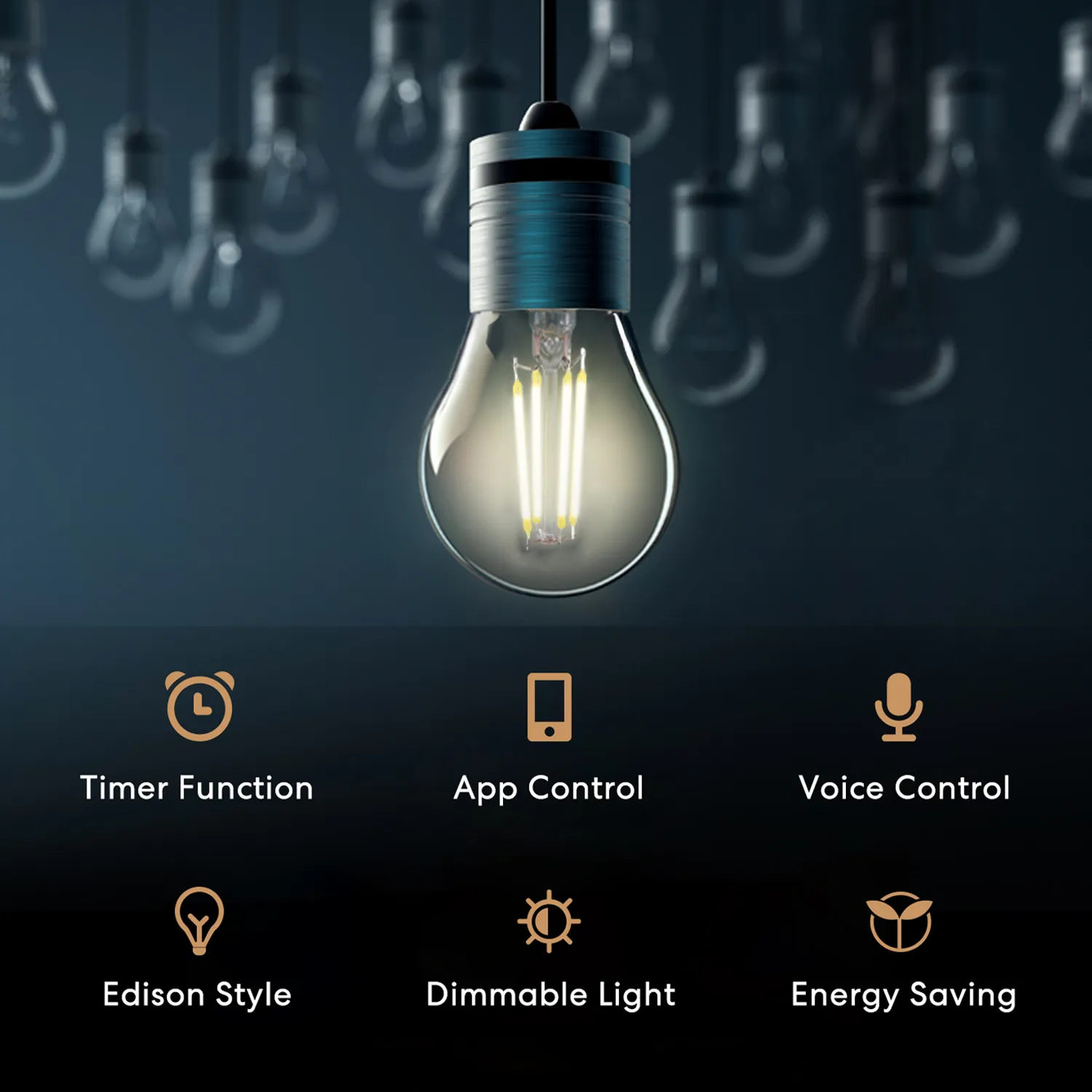 Dimmable E27 LED Smart Bulb: Vintage Style, Energy Saving, Intelligent ...