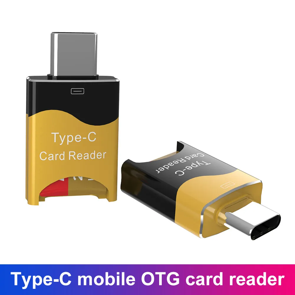 Type-C Aluminum Mini Micro SD Card Reader with Hidden Slot - Portable ...