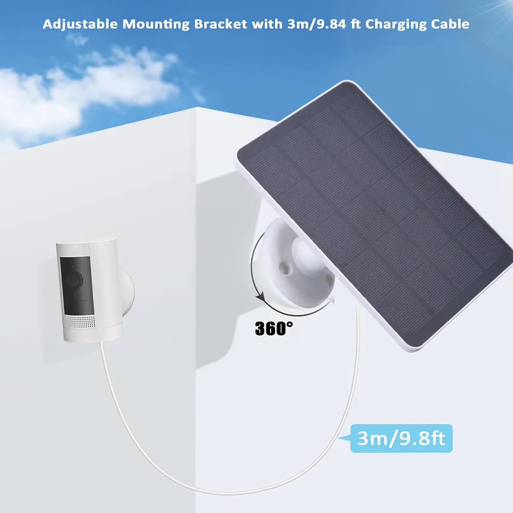 DHgate.com:Solar-Powered Ring Spotlight Camera Charger with Outdoor ...