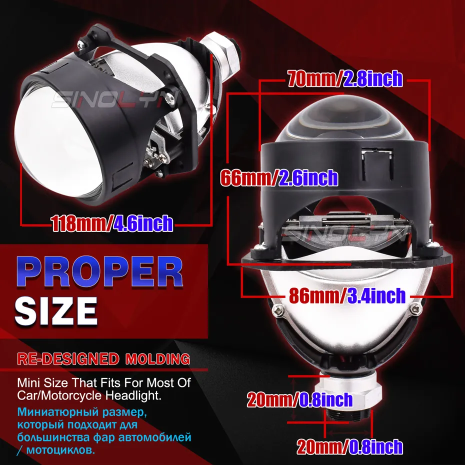 5 Inch Bi LED Projector Lenses For Cars & Motorcycles H7 H4 H1 9005 9006 Devil Eyes Headlights ...