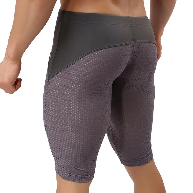Summer Style: Men's Breathable Mesh Tight Knee-Length Beach Shorts ...