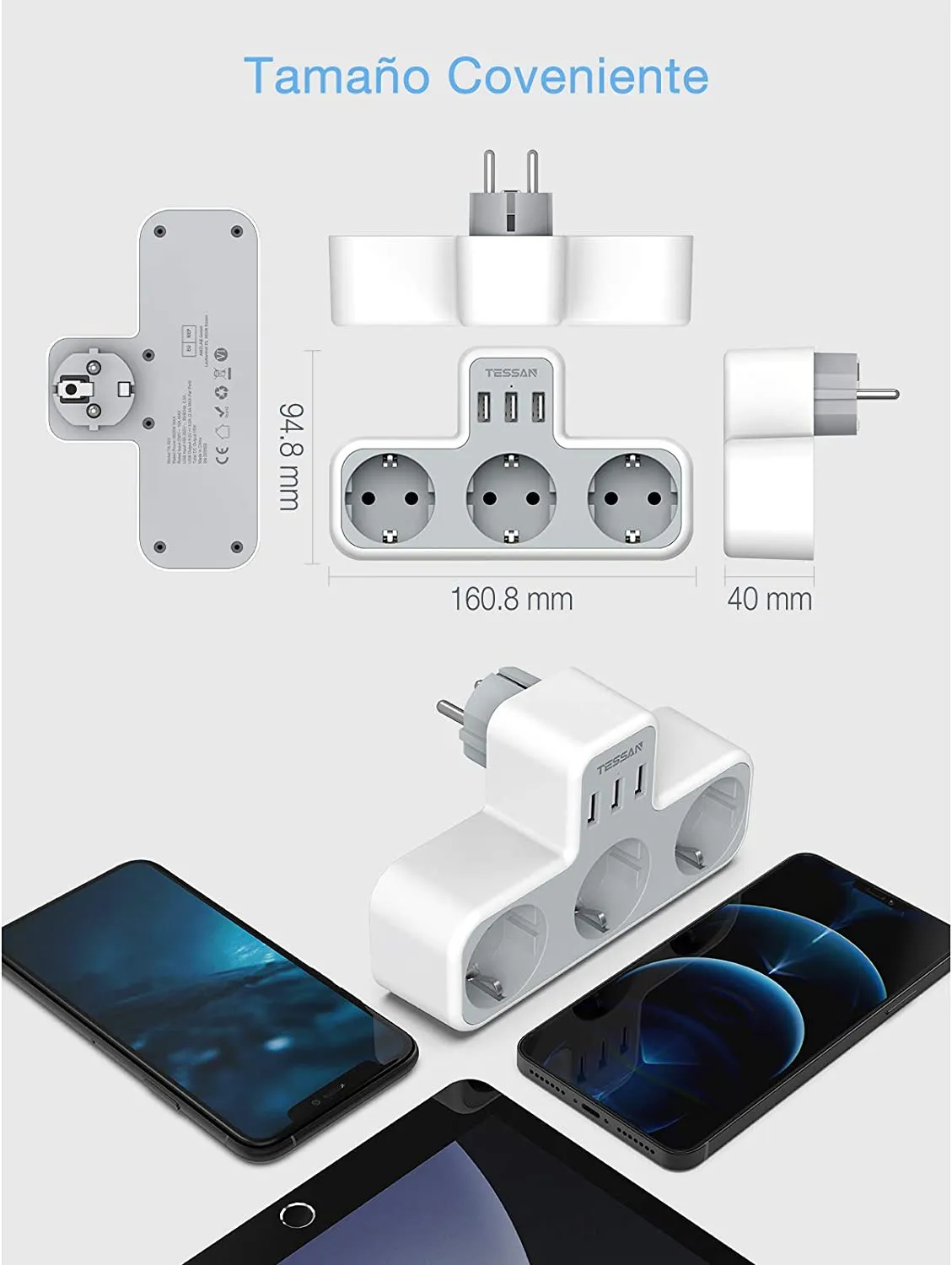 DHgate.com:Multi Socket Plug Adaptor EU Travel Adapter with 3 Outlets 2 ...