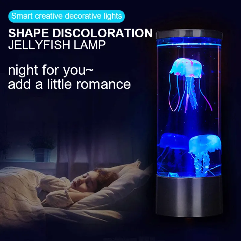 LED Jellyfish Lamp: Multicolor Aquarium Night Light With Remote Fantasy ...