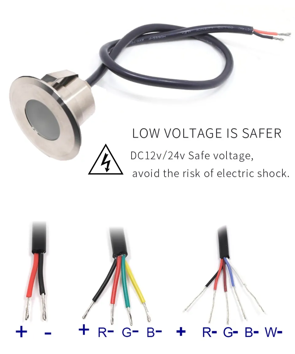 Outdoor LED Spot Lighting RGB Mini LED 12V 2W Recessed Courtyard Garden ...