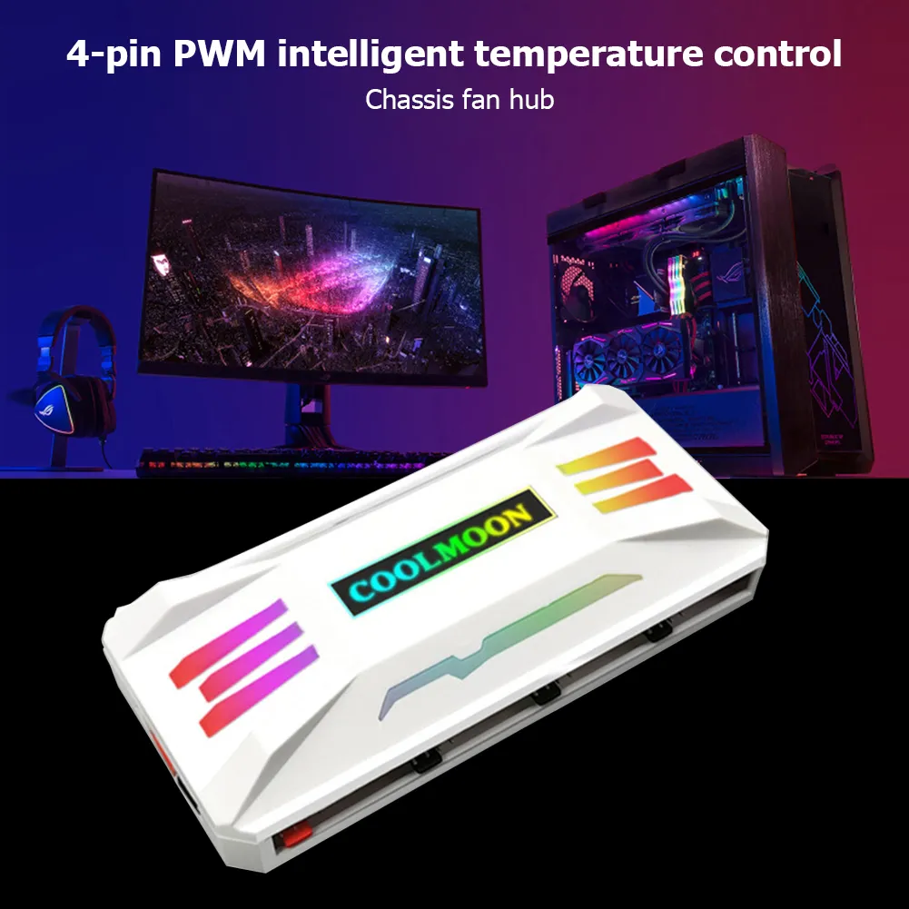 COOLMOON ARGB Controller, PWM 5V 3Pin ARGB Cooling Fan Smart Remote ...