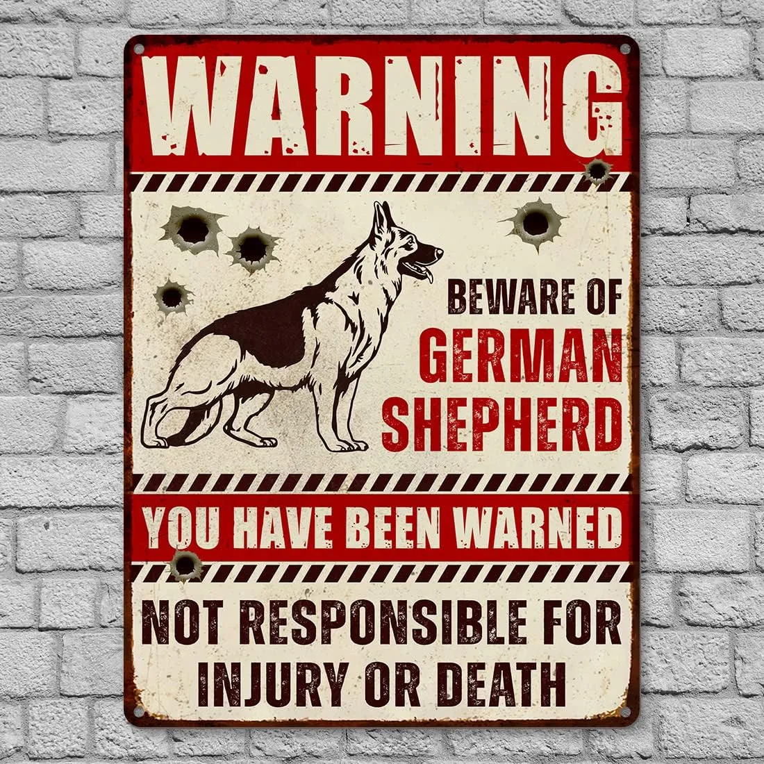 Rust-Free German Shepherd exclamation mark warning sign with Pre ...