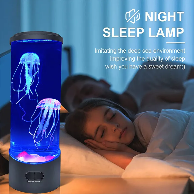 LED Jellyfish Lamp: Multicolor Aquarium Night Light With Remote Fantasy ...